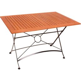 etc-shop Gartentisch, Tisch WIEN rechteckig klappbar Stahl / Eukalyptus Grandis FSC 100%