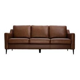 Miliboo Braunes 3-sitziges Designer-Ledersofa OXMO - Büffelleder