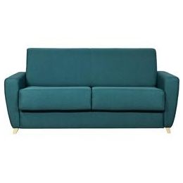 Miliboo Skandinavische Schlafcouch in Entenblau mit Matratze 18 cm GRAHAM