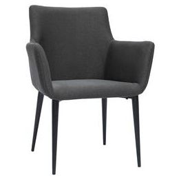 Miliboo Design-Sessel mit anthrazitgrauem Stoff und Metall CARLIE