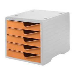 Styro Schubladenbox Styroswingbox apricot 275-8430.4181, DIN C4 mit 5 Schubladen