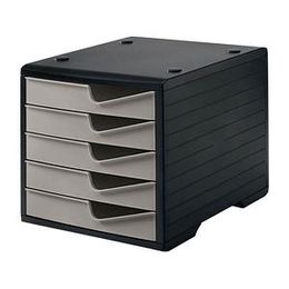 Styro Schubladenbox Styroswingbox taupe 275-8430.7591, DIN C4 mit 5 Schubladen