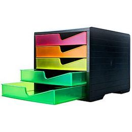 Styro Schubladenbox Styroswingbox NEONline neon multi-color 275-8430.2691, DIN C4 mit 5 Schubladen