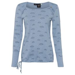 Ragwear Longsleeve »MIKE ORGANIC«, im All Over Print-Design blau L (40) light blue 2042 Vegan, von PETA verifiziertes Shirt "Mike Organic" von Ragwear