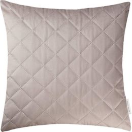 Tom Tailor HOME Dekokissen FrenchVelvet Quilt, Kissenhülle ohne Füllung, 1 Stück, beige|rosa