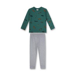 s.Oliver Junior Pyjama s.Oliver Jungen Schlafanzug Pyjama lang Rennauto grün grau (2 tlg)