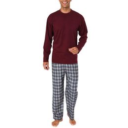Normann Pyjama Herren Schlafanzug lang mit Flanell Hose