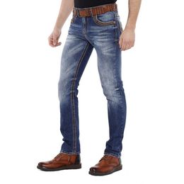 Cipo & Baxx Cipo & Baxx Slim-fit-Jeans mit bestickten Rückentaschen in Straight Fit, blau