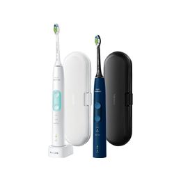 Philips Sonicare HX6851/34 ProtectiveClean 5100 2er-Pack Elektrische Zahnbürste Blau/Weiß/Mint, Reinigungstechnologie: Schalltechnologie