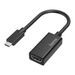 Hama USB-C-Stecker auf HDMI-Buchse Ultra-HD 4K Video Adapter, Schwarz