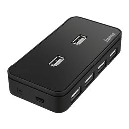 Hama 7-fach, USB Hub, Schwarz