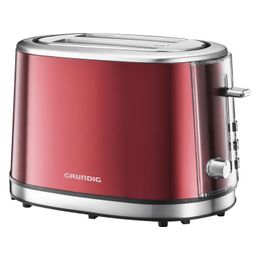 Grundig TA 6330 Toaster Metallic/Rot/Edelstahl (850 Watt, Schlitze: 2)