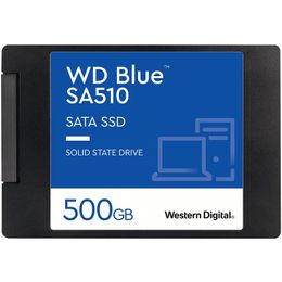 Western Digital WD Blue SA510 WDS500G3B0A Festplatte, 500 GB SSD SATA 6 Gbps, 2,5 Zoll, intern