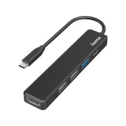 Hama USB-C-Hub, Multiport, Schwarz