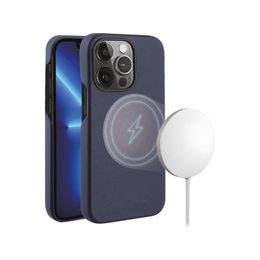 Vivanco Mag Classic Cover, Magnetic Wireless Charging Support, Backcover, Apple, iPhone 13 Pro, Blau