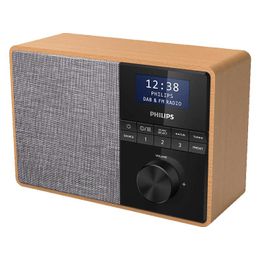 Philips R5505/10 Tragbares Radio, Autom. digitales Tuning, DAB+, DAB, FM, Bluetooth, Holzfarbend