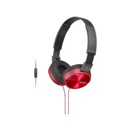 Sony MDR-ZX310AP mit Headsetfunktion, Over-ear Kopfhörer Rot