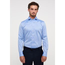 Langarmhemd Eterna "SLIM FIT" Gr. 42, Normalgrößen, blau (mittelblau) Herren Hemden Langarm