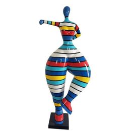 Casa Padrino Skulptur Designer Deko Skulptur Frau beim Sport Mehrfarbig H. 85 cm