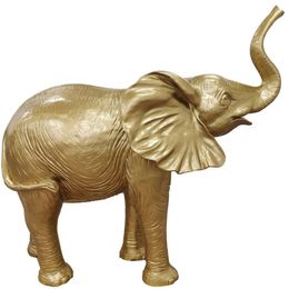 Casa Padrino Skulptur Designer Dekofigur Elefant Gold 160 x H. 160 cm