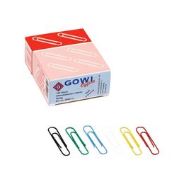 Gowi Büroklammer, 50 mm, mehrfarbig mit Kunststoffüberzug