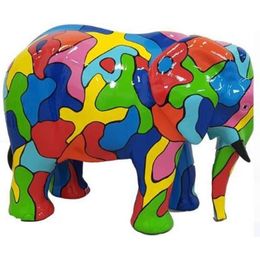 Casa Padrino Skulptur Designer Deko Skulptur Elefant Mehrfarbig 90 x H. 70 cm
