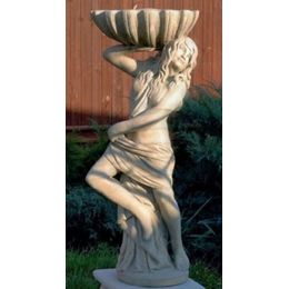 Casa Padrino Skulptur Jugendstil Gartendeko Statue Mädchen mit Blumentopf 46 x 32 x H. 116 cm