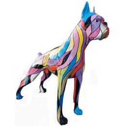 Casa Padrino Skulptur Designer Dekofigur Boxer Hund Mehrfarbig 190 x H. 173 cm