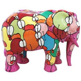 Casa Padrino Skulptur Designer Deko Skulptur Elefant Rosa / Bunt 90 x H. 70 cm