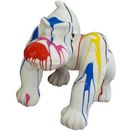 Casa Padrino Skulptur Designer Dekofigur Gorilla Affe Weiß / Mehrfarbig H. 70 cm