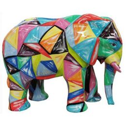 Casa Padrino Skulptur Designer Deko Skulptur Elefant Bunt 90 x H. 70 cm