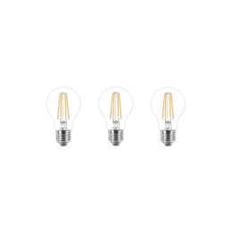 Philips LED-Lampe Classic 7W/827 (60W) Clear 3-pack E27