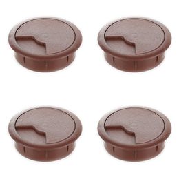 sossai® sossai® Kabelführung Schreibtisch Kabeldurchlass Ø60/Ø80mm in Braun (4-St)