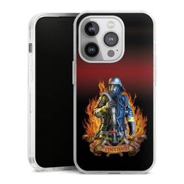 DeinDesign Handyhülle Feuerwehrmann Feuerwehr Beruf Firefighter, Apple iPhone 14 Pro Hülle Bumper Case Handy Schutzhülle, weiß