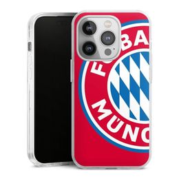 DeinDesign Handyhülle FC Bayern München Offizielles Lizenzprodukt FCB Großes FCB Logo Rot, Apple iPhone 14 Pro Hülle Bumper Case Handy Schutzhülle