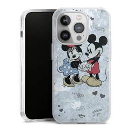 DeinDesign Handyhülle Disney Mickey & Minnie Mouse Vintage Mickey&Minnie In Love, Apple iPhone 14 Pro Hülle Bumper Case Handy Schutzhülle, weiß
