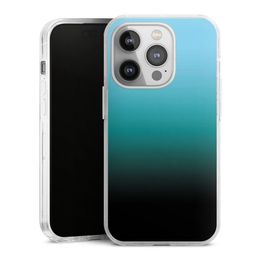 DeinDesign Handyhülle zweifarbig Farbverlauf schwarz Modern Darkness, Apple iPhone 14 Pro Hülle Bumper Case Handy Schutzhülle, weiß