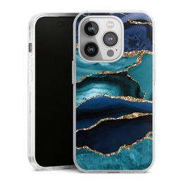 DeinDesign Handyhülle Marmor Trends Glitzer Look, Apple iPhone 14 Pro Hülle Bumper Case Handy Schutzhülle, weiß