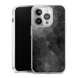 DeinDesign Handyhülle Mosaik Muster Tarnmuster Polygonal Mosaic Schwarz/Weiß, Apple iPhone 14 Pro Hülle Bumper Case Handy Schutzhülle
