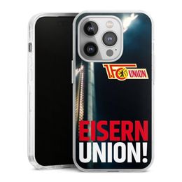 DeinDesign Handyhülle Fanartikel 1. FC Union Berlin Fußball Eisern Union Typo, Apple iPhone 14 Pro Hülle Bumper Case Handy Schutzhülle, weiß