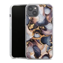 DeinDesign Handyhülle Marmor Elisabeth Fredriksson Farbverlauf Dreamy Ink Grey Gold Print, Apple iPhone 14 Plus Hülle Bumper Case Handy Schutzhülle