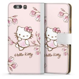 DeinDesign Handyhülle Hello Kitty Fanartikel Hanami Hello Kitty - Magnolia, Huawei P10 Hülle Handy Flip Case Wallet Cover Handytasche Leder, weiß
