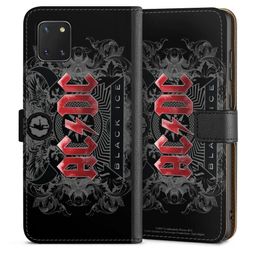 DeinDesign Handyhülle ACDC Fanartikel Black Ice ACDC black ice, Samsung Galaxy Note 10 lite Hülle Handy Flip Case Wallet Cover, schwarz