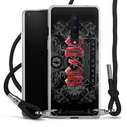 DeinDesign Handyhülle ACDC Fanartikel Black Ice ACDC black ice, OnePlus 8 Handykette Hülle mit Band Case zum Umhängen Cover mit Kette, weiß
