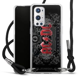 DeinDesign Handyhülle ACDC Fanartikel Black Ice ACDC black ice, OnePlus 9 Pro Handykette Hülle mit Band Case zum Umhängen, weiß