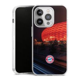 DeinDesign Handyhülle FC Bayern München FCB Stadion Allianz Arena bei Nacht FCB, Apple iPhone 14 Pro Hülle Bumper Case Handy Schutzhülle, weiß