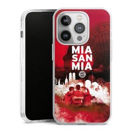 DeinDesign Handyhülle FCB Mia San Mia FC Bayern München FCB - MIA SAN MIA, Apple iPhone 14 Pro Hülle Bumper Case Handy Schutzhülle, weiß