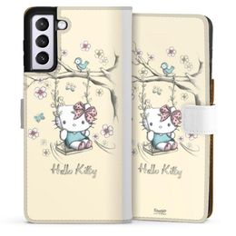 DeinDesign Handyhülle Hello Kitty Fanartikel Offizielles Lizenzprodukt Hello Kitty Natur, Samsung Galaxy S21+ 5G Hülle Handy Flip Case Wallet Cover