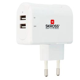 SKROSS Reisestecker "EU USB Charger 2 Port" (3.4A), Weiß