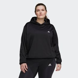 adidas Performance Große Größen: Kapuzensweatshirt, schwarz-weiß, Gr.48/50